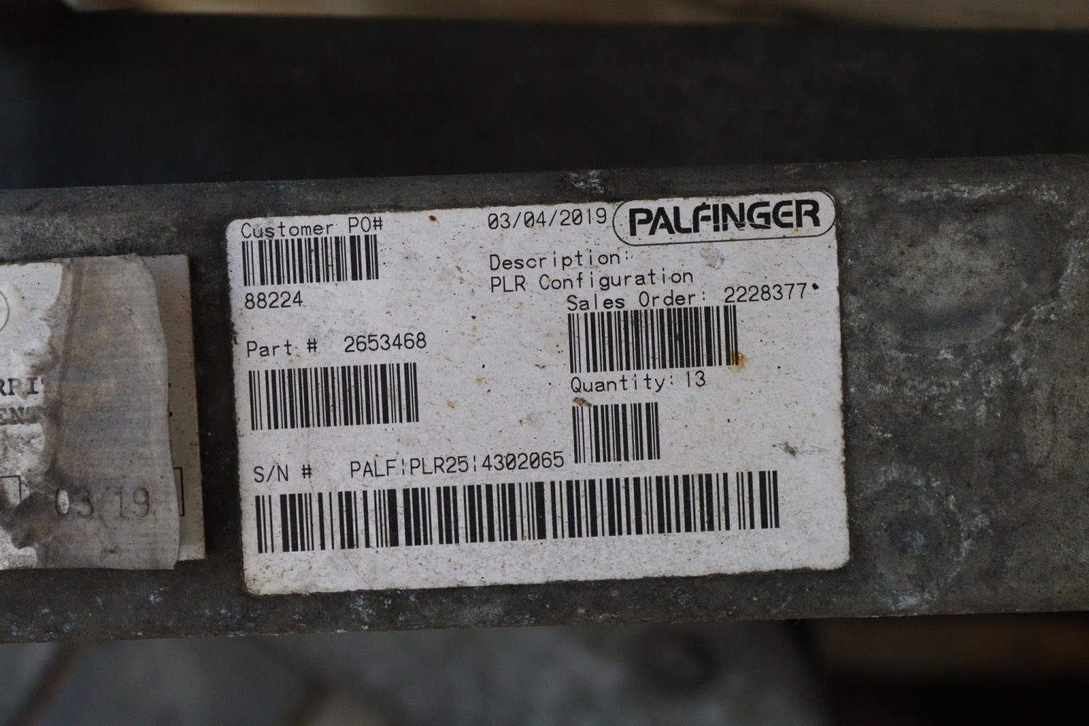 2019 PALFINGER PLR-25 - Cassone Truck Sales